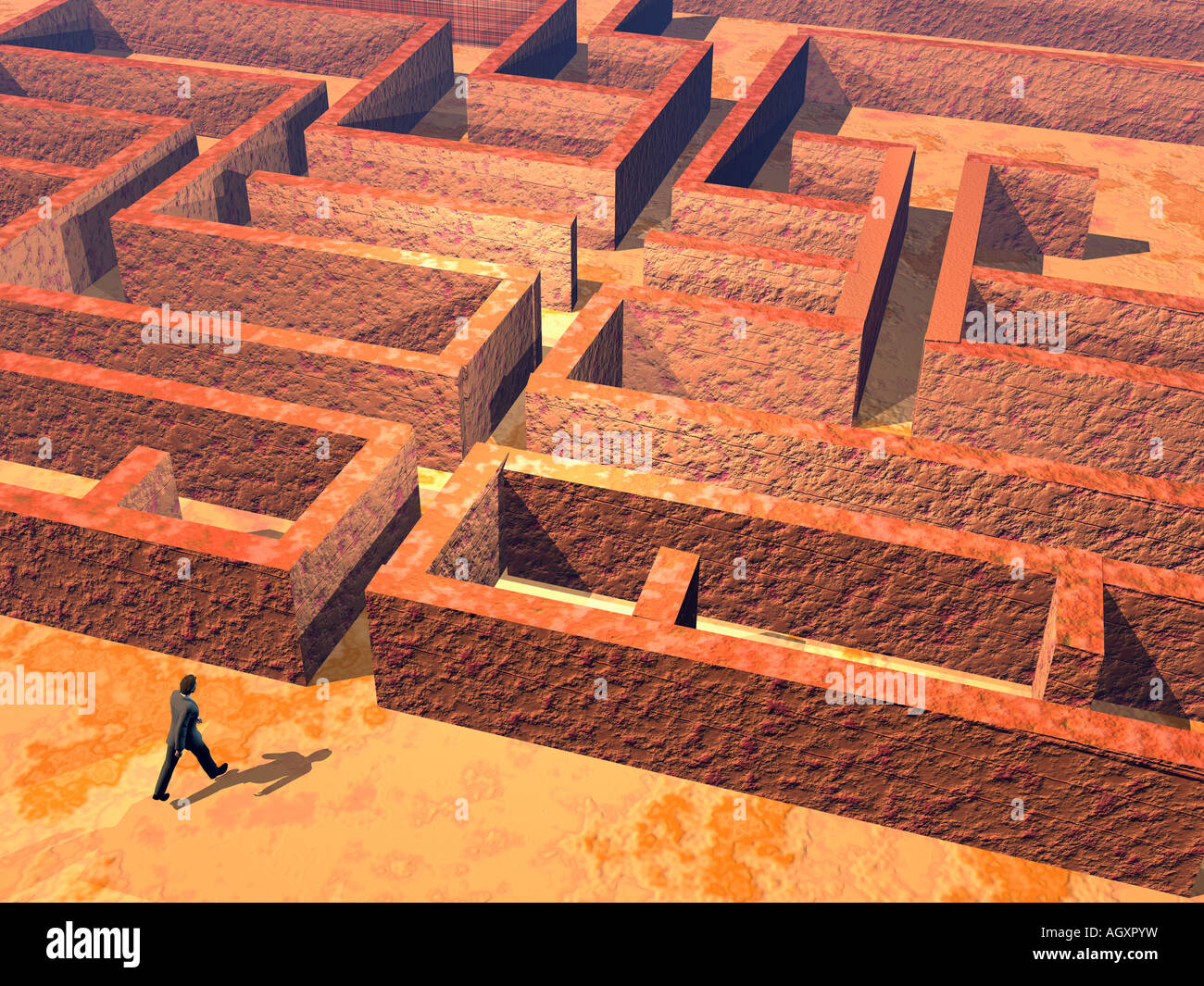 Walking Into A Maze Stock Photo - Alamy