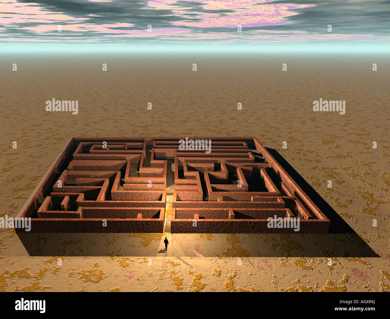 Walking Into A Maze Stock Photo - Alamy