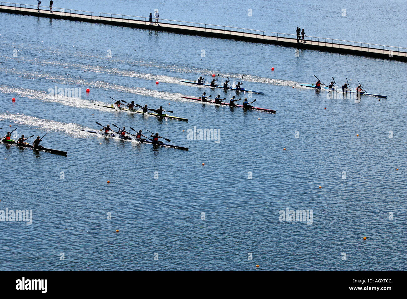Canoeing, K4 race Stock Photo - Alamy