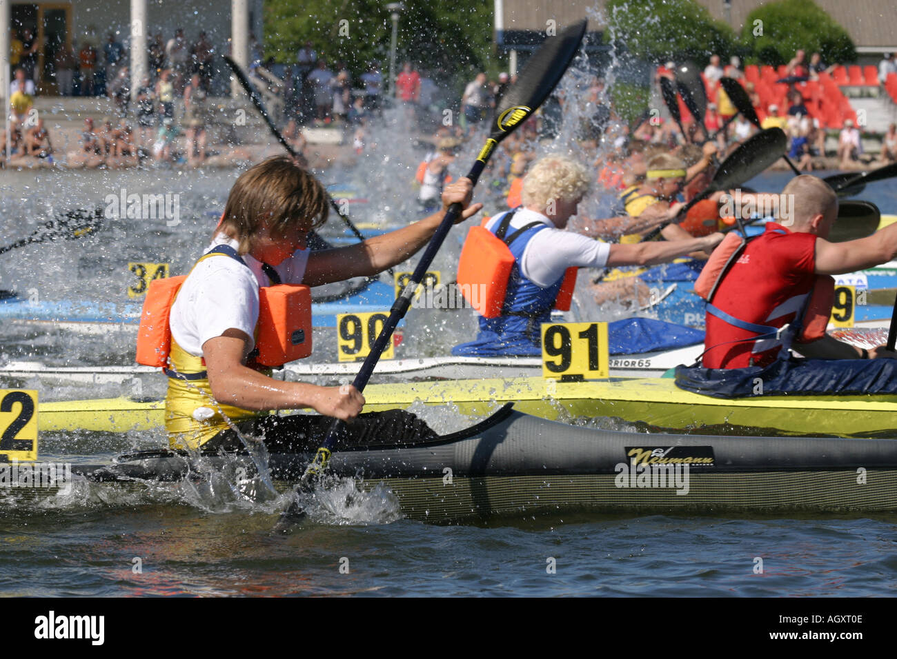 The start of a canoe race Stock Photo - Alamy