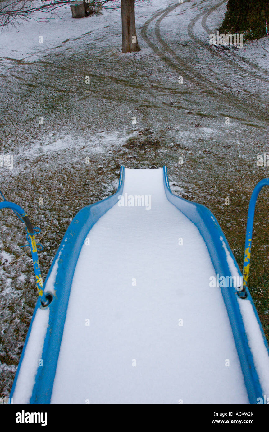 Slide covered with snow in a park Stock Photo - Alamy