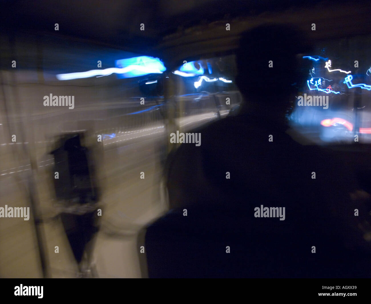 Inside an auto rickshaw at night (a three wheeled motorized taxi Stock ...