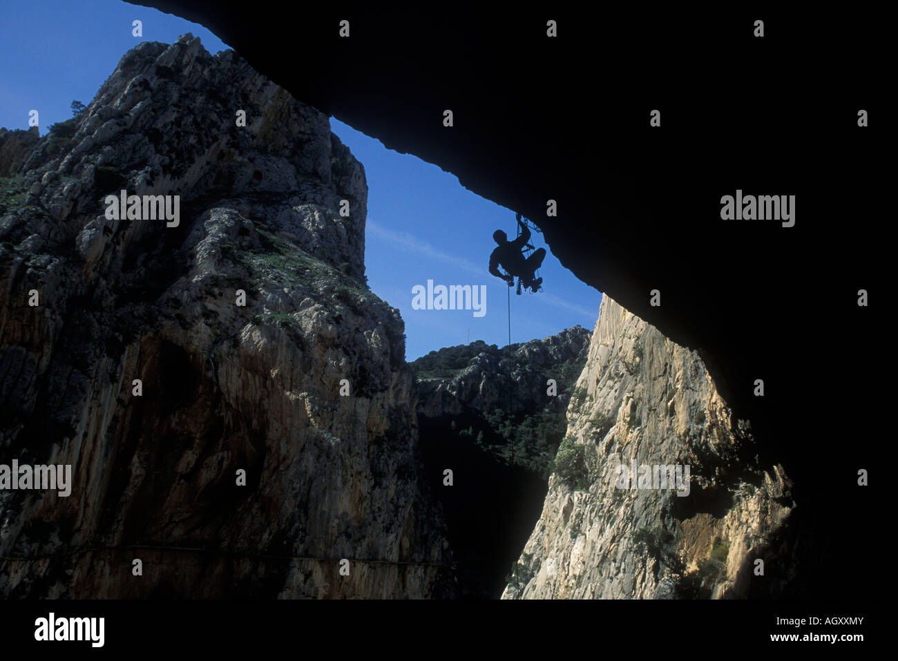 Rock climbing in el Chorro Spain Stock Photo - Alamy