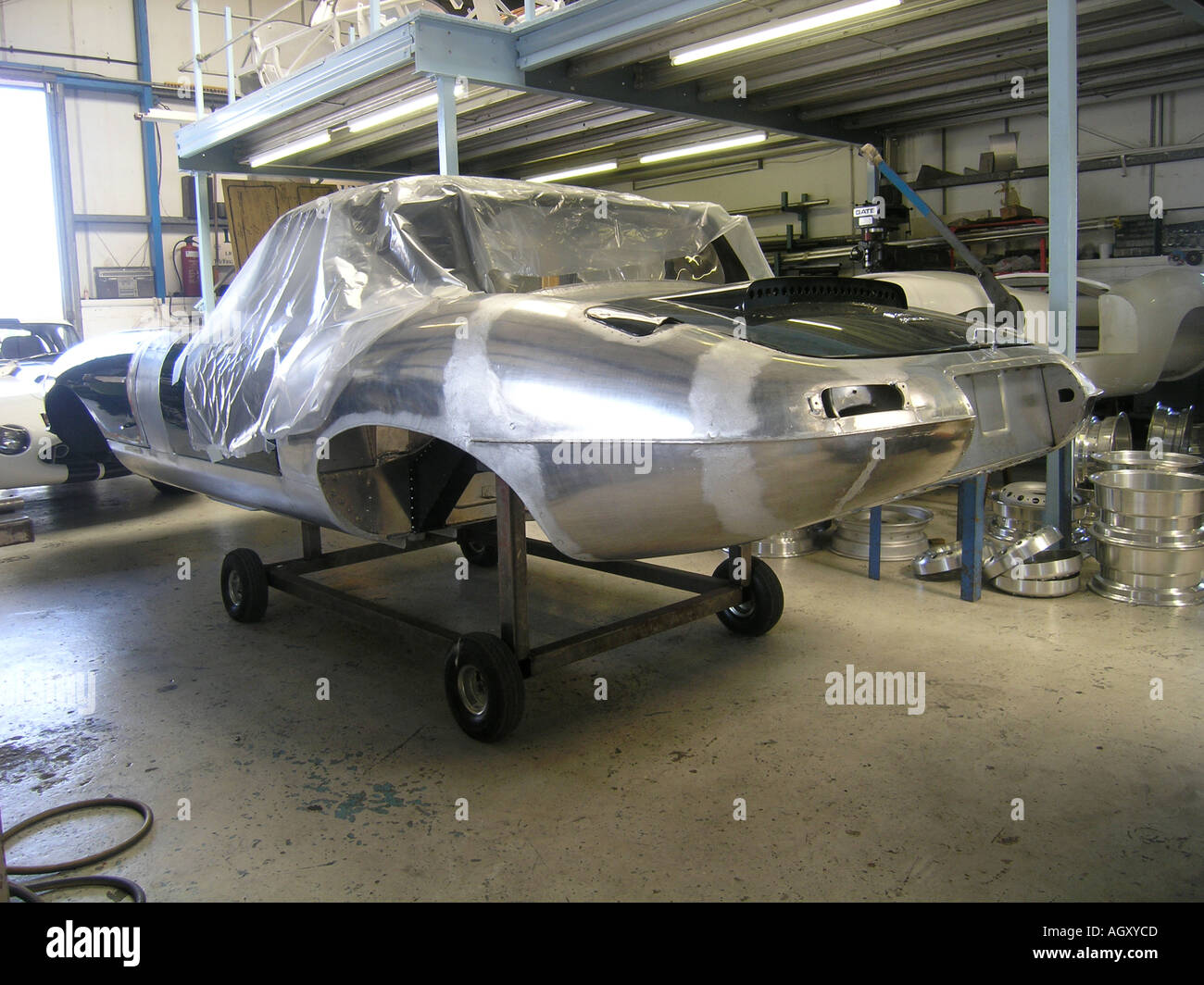 restored body shell of Jaguar E type Stock Photo - Alamy