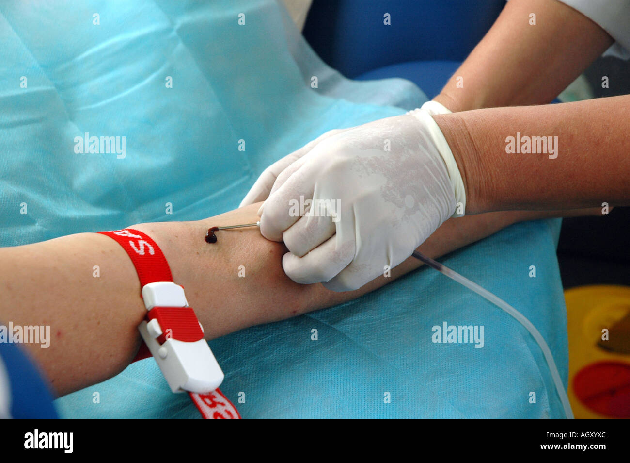 Volunteer blood donation in special vehicle in Warsaw Poland Stock ...