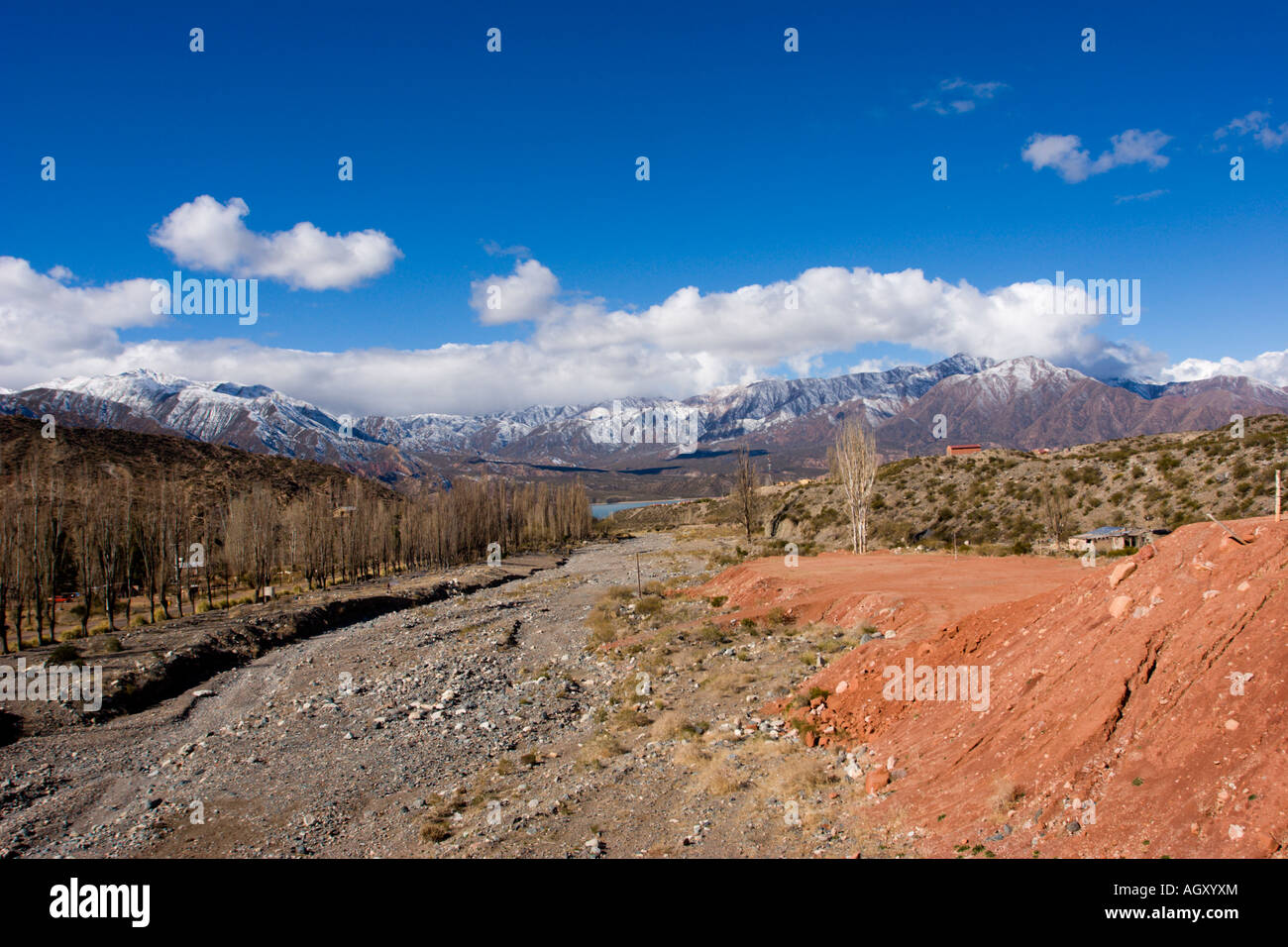 Embalse Potrerillos, Mendoza, Argentina. Water reservoir and mountains ...