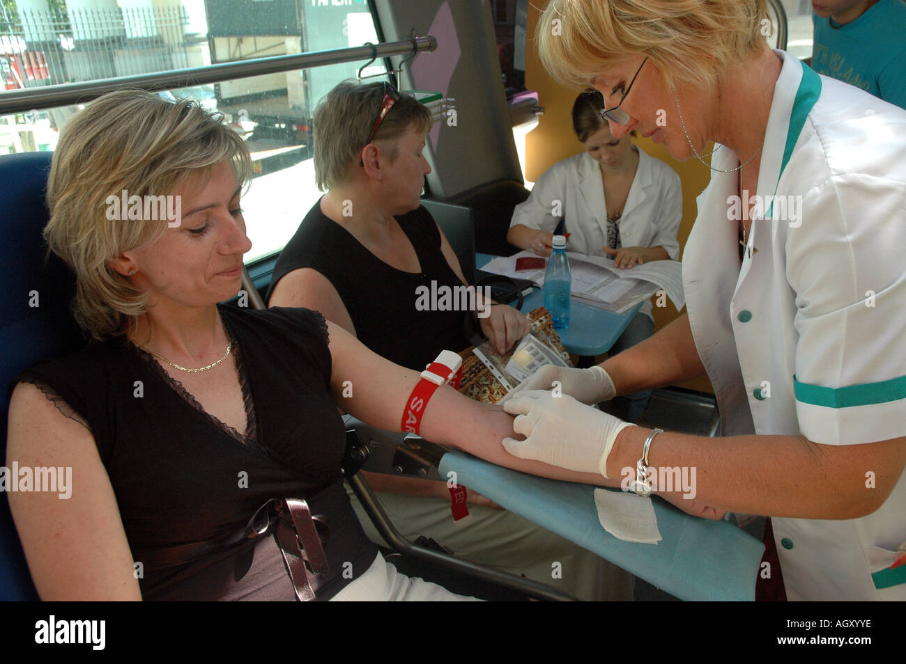 Blood testing before voluntary blood donation Stock Photo - Alamy