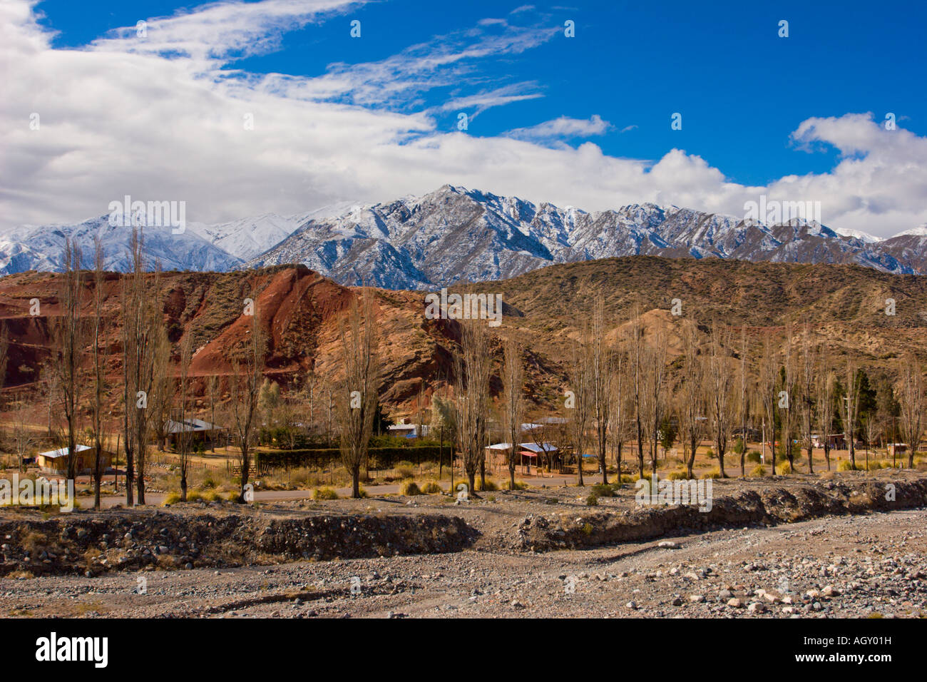 Embalse Potrerillos, Mendoza, Argentina. Water reservoir and mountains ...