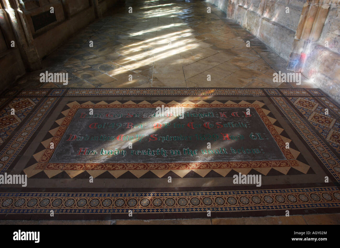 Tomb of Sir Miles Nightingall KCB MP in cloister of Gloucester ...