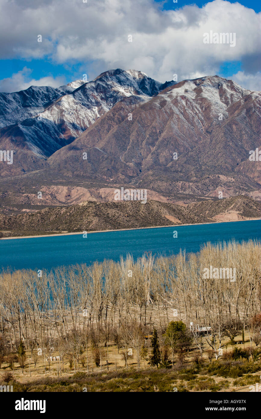 Embalse Potrerillos, Mendoza, Argentina. Water reservoir and mountains ...