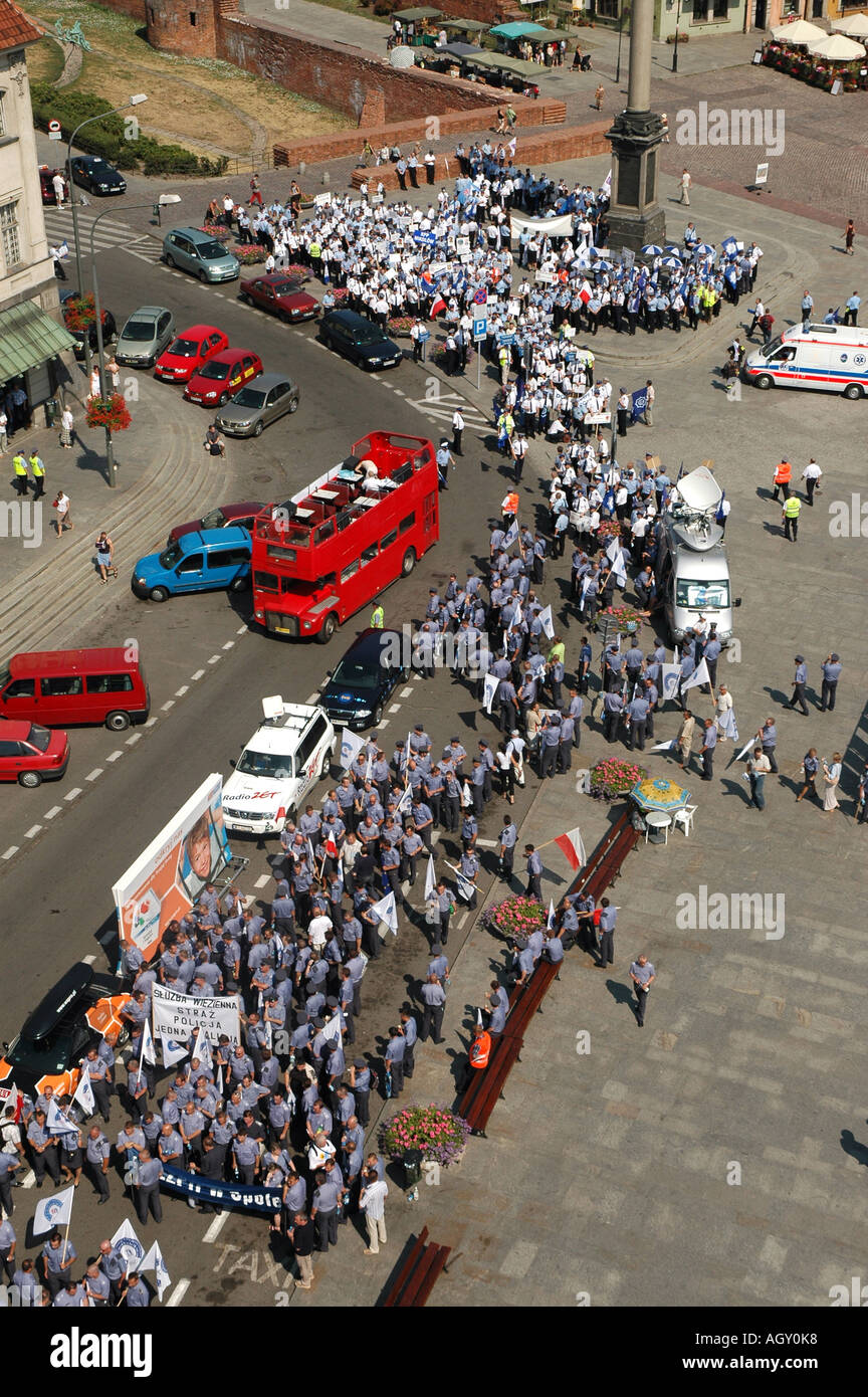 Protest of polish uniformed services in Warsaw against bad working ...