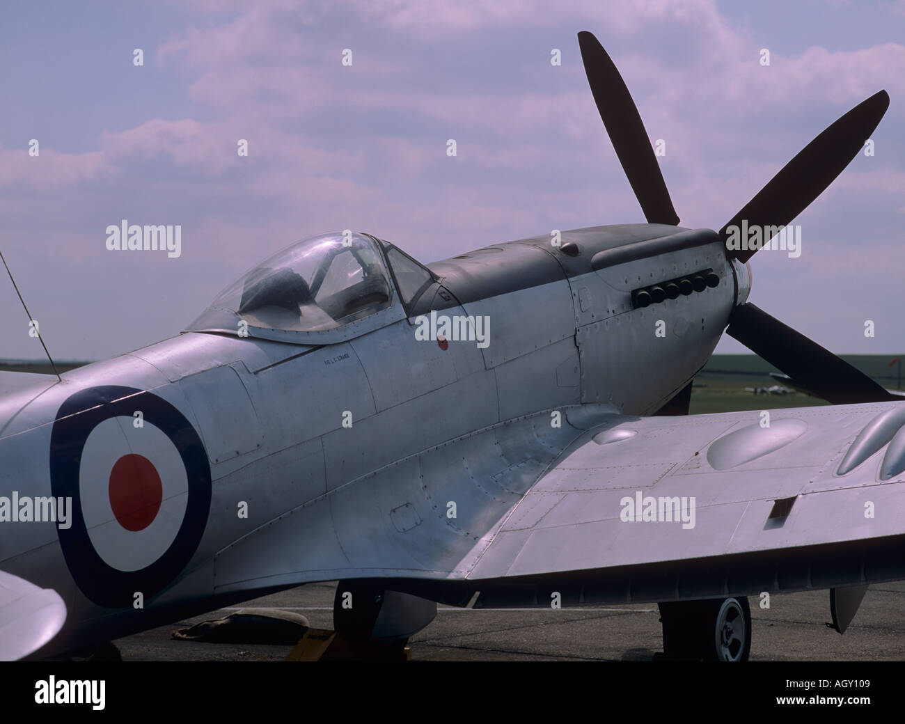 Supermarine Spitfire in Royal Air Force colours with distinctive bubble ...