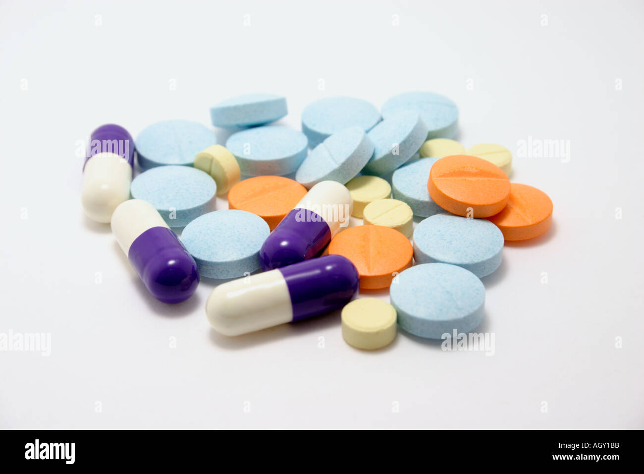 medical prescription pills tablet and capsule of various colours Stock ...