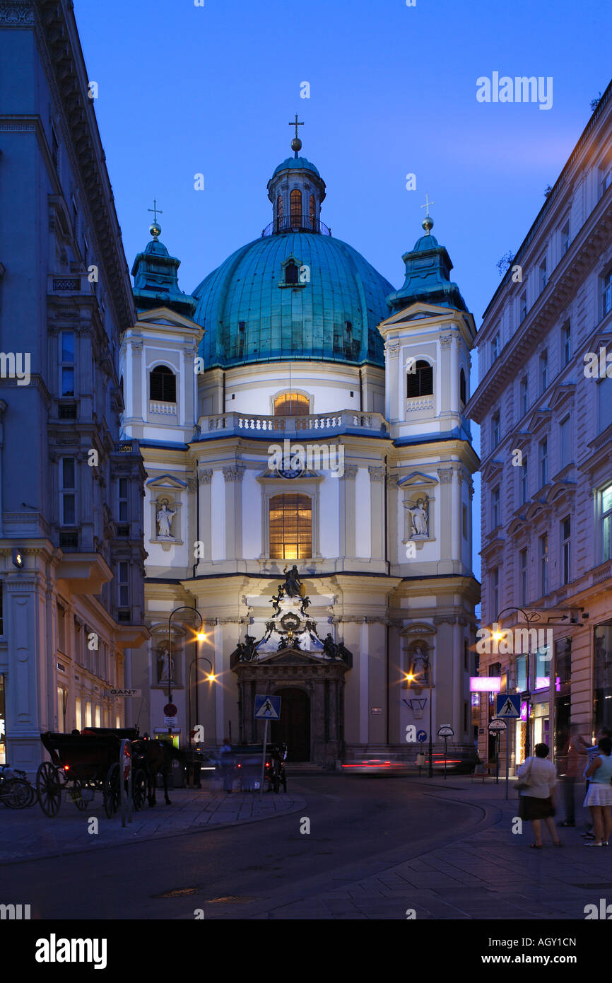 Early evening view of St. Peter's Church (Peterskirche), Vienna ...