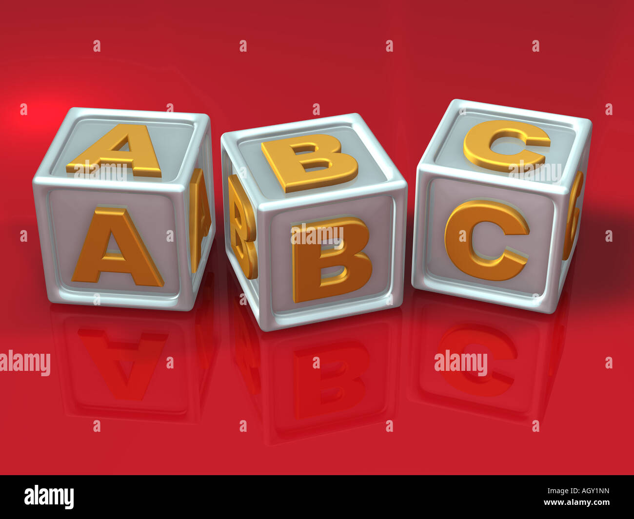 block letters 3d concept illustration Stock Photo - Alamy