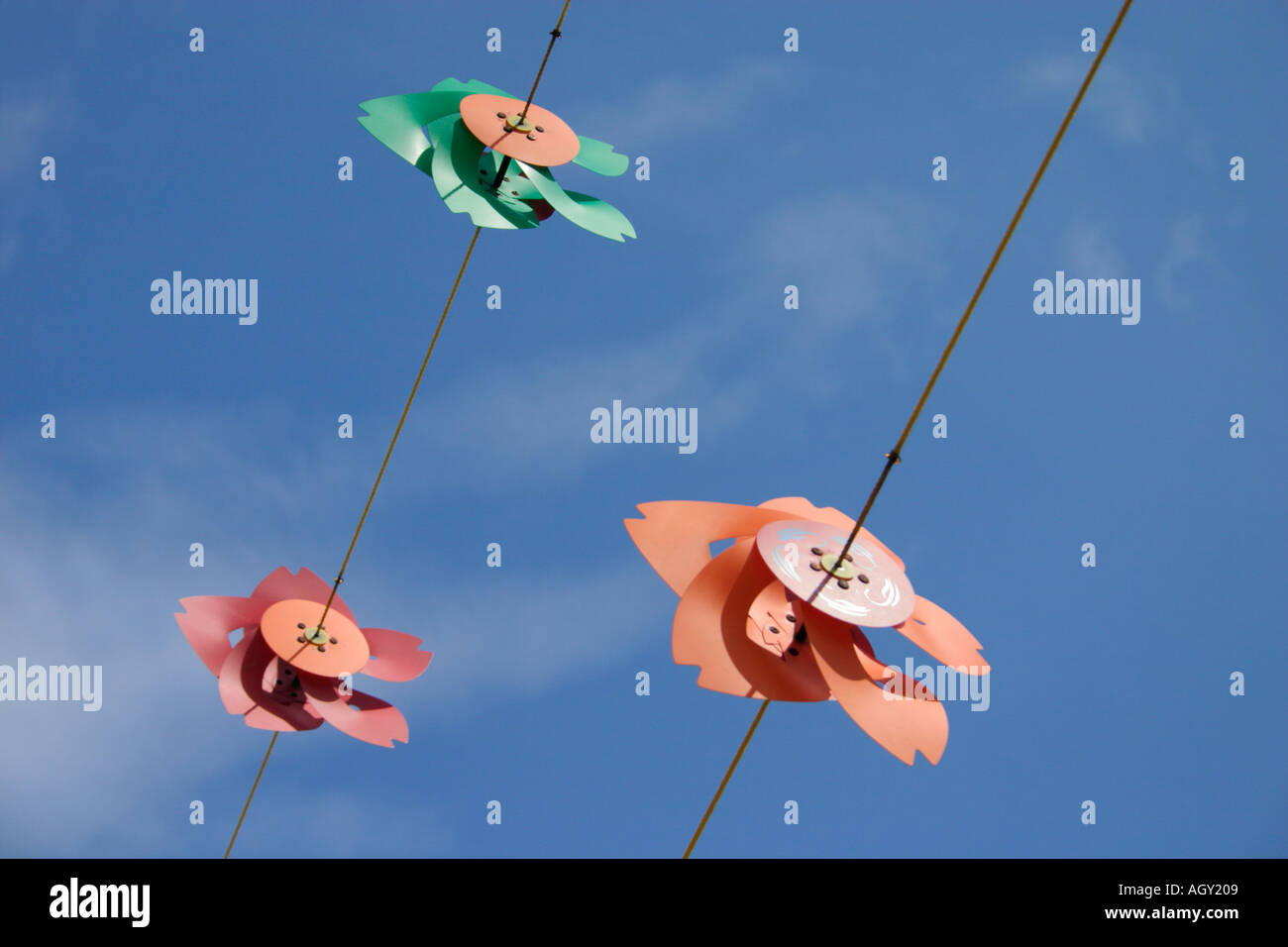 folded star wheel thing that spins when blown by the wind Stock Photo ...