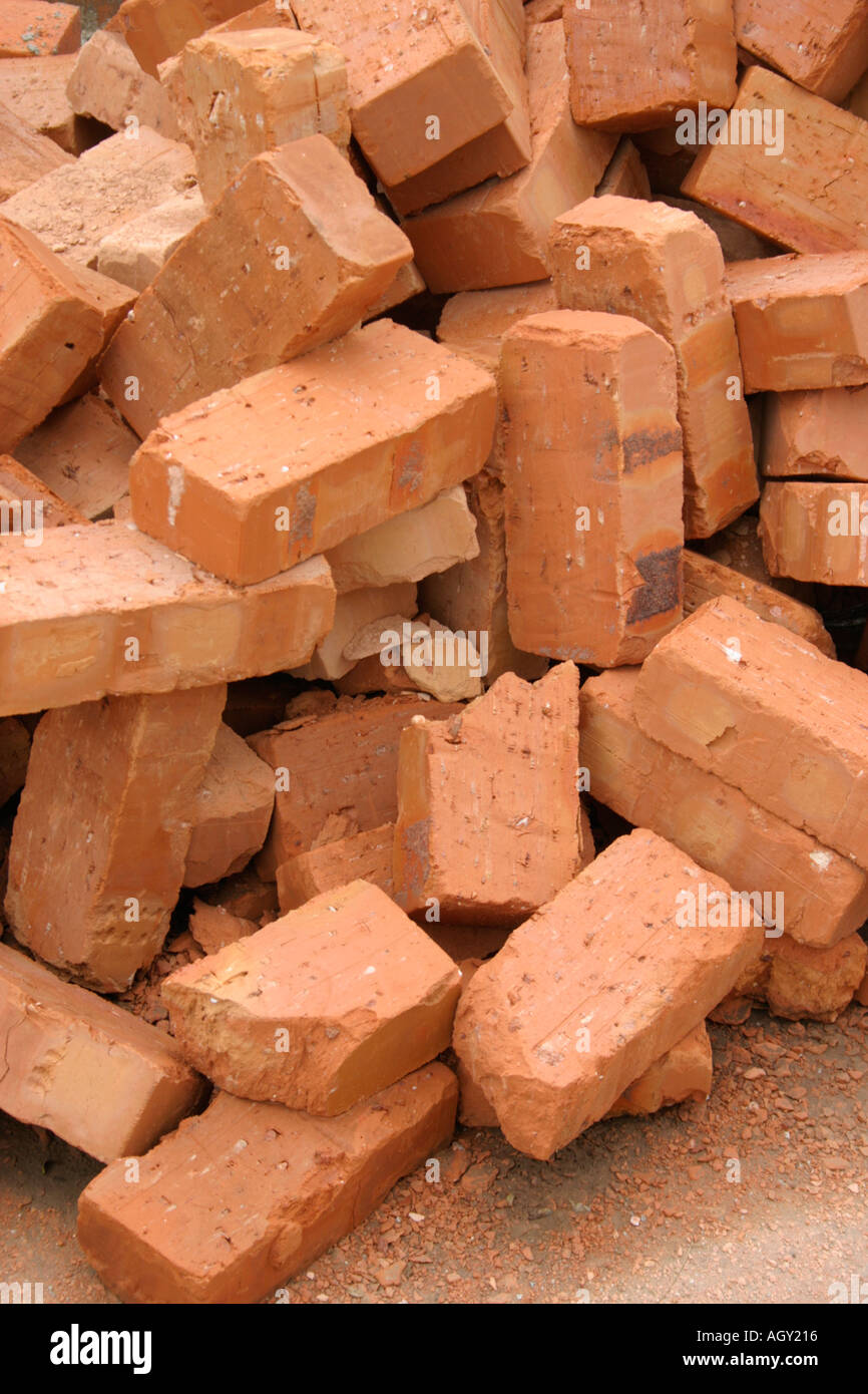 closeup of a pile of bricks vertical Stock Photo - Alamy