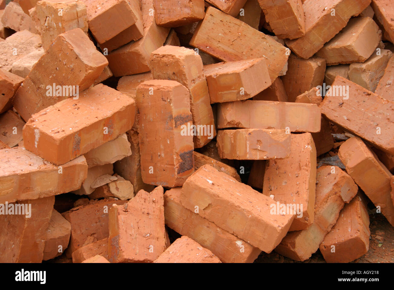 closeup of a pile of bricks horizontal Stock Photo - Alamy