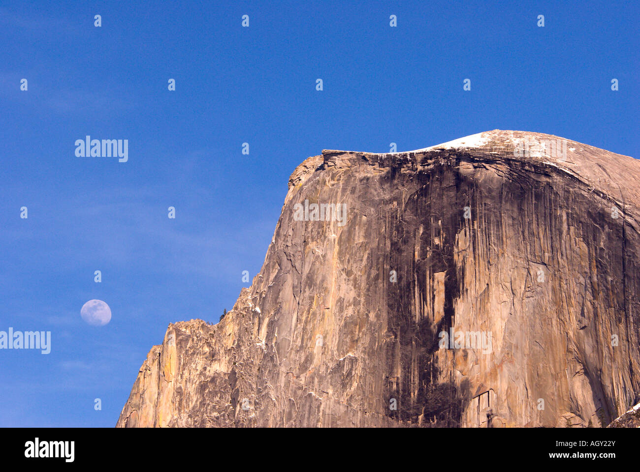 Half Dome Rock portrait of top sheer face Yosemite National Park full ...