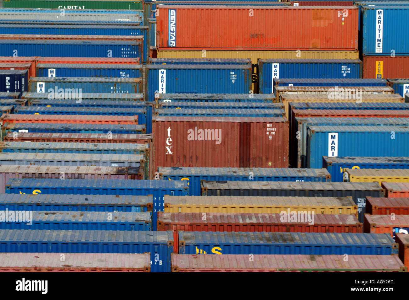 cargo containers boxes metal Stock Photo - Alamy