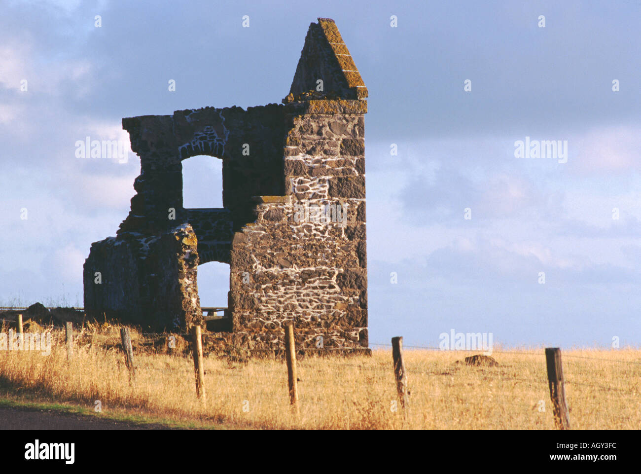 The remaining walls of the old convict quarters at Highfield House near ...