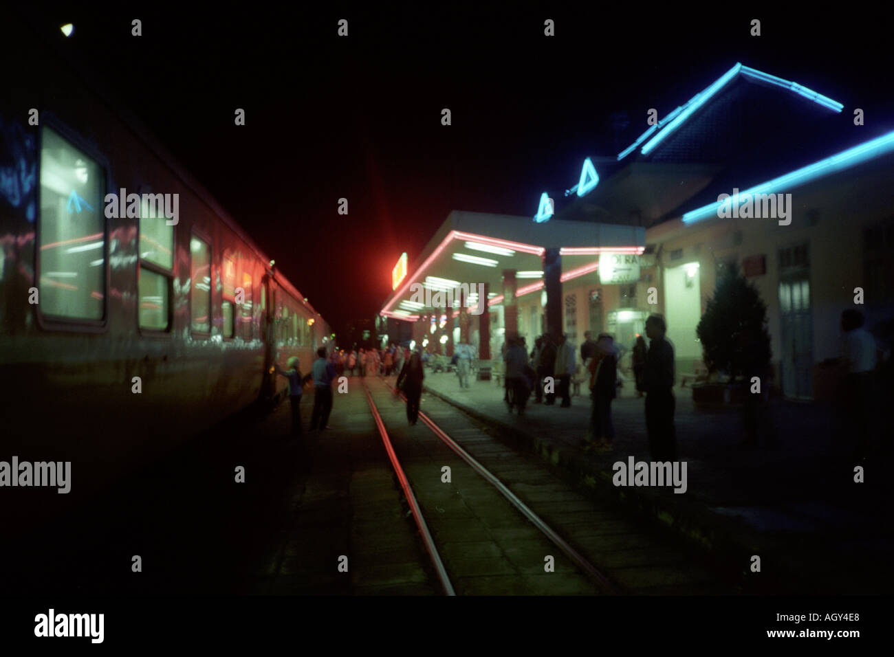 Train station railway night reunification express Nha Trang night train ...