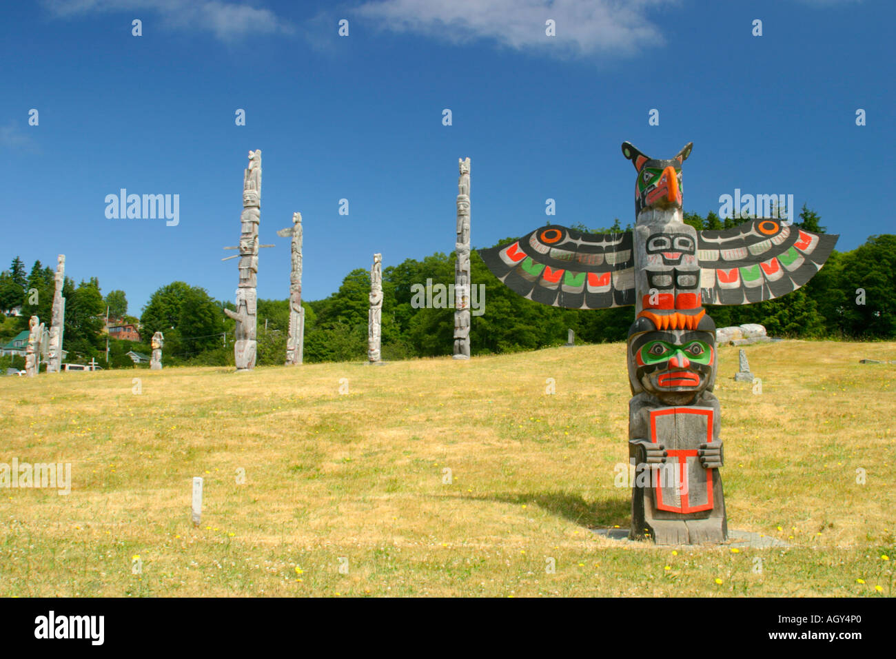 Totems at alert bay hi-res stock photography and images - Alamy
