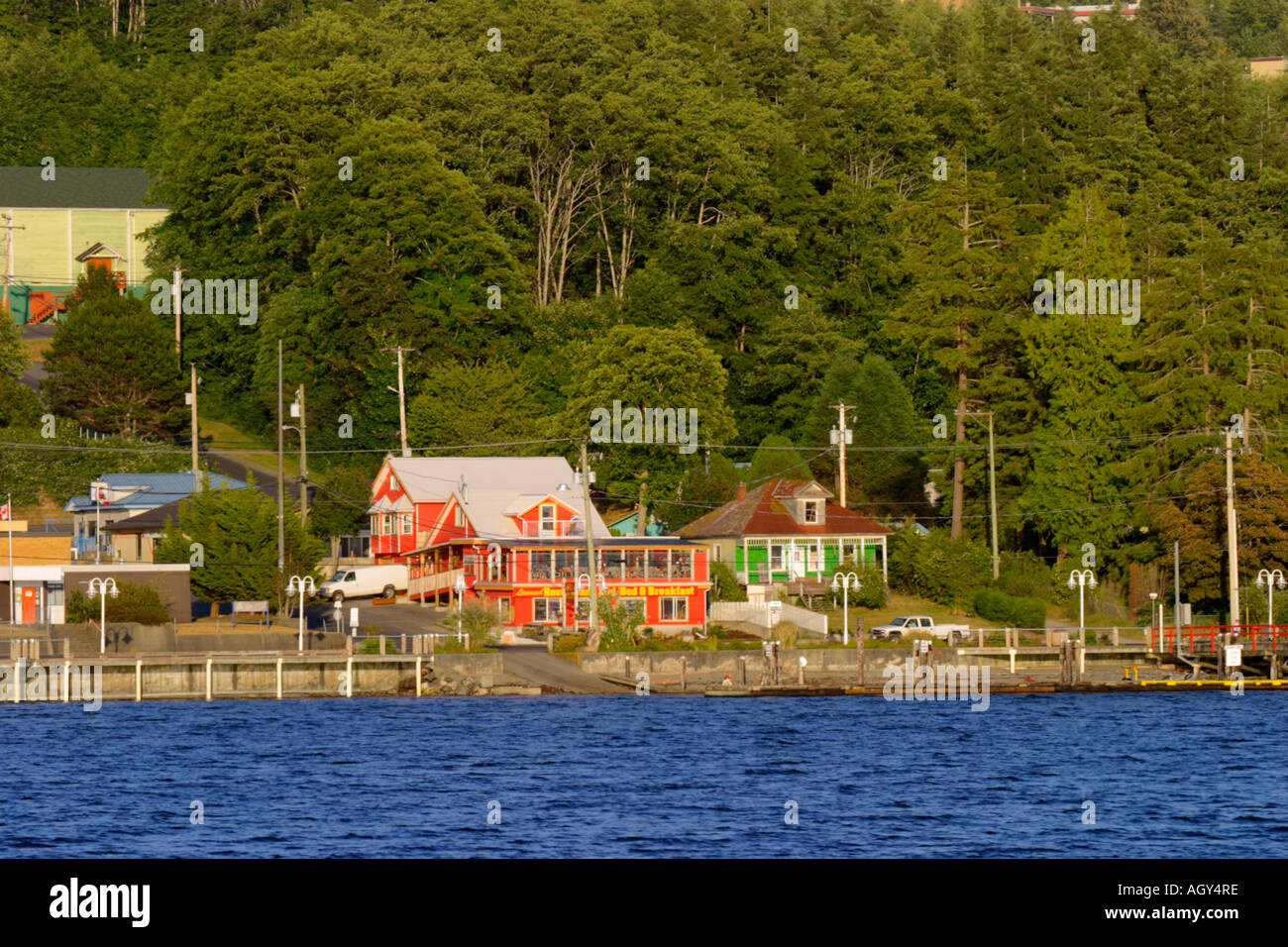 View from British Columbia ferry of the small native village of Alert ...
