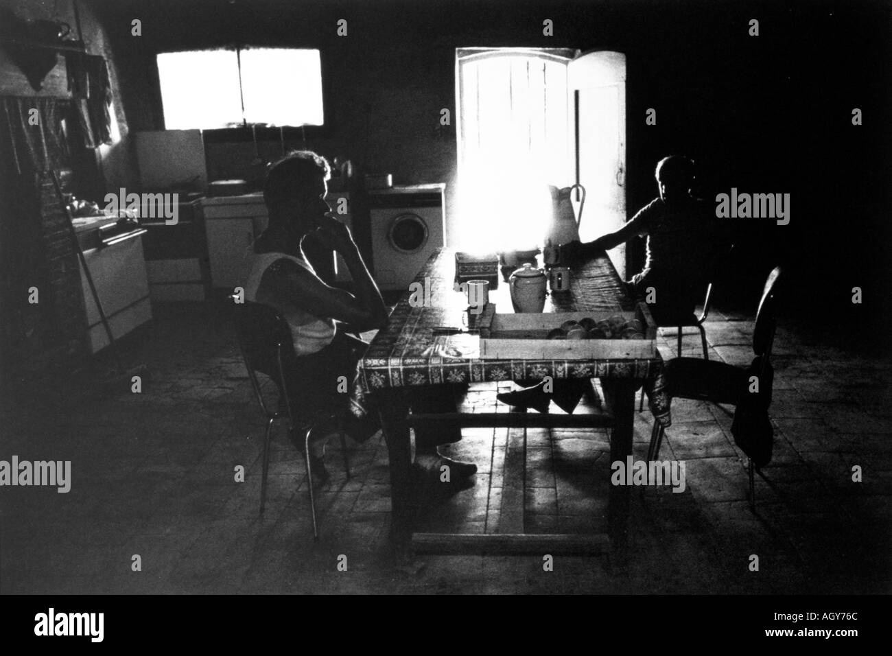 Two men in a room Black and White Stock Photos & Images - Alamy