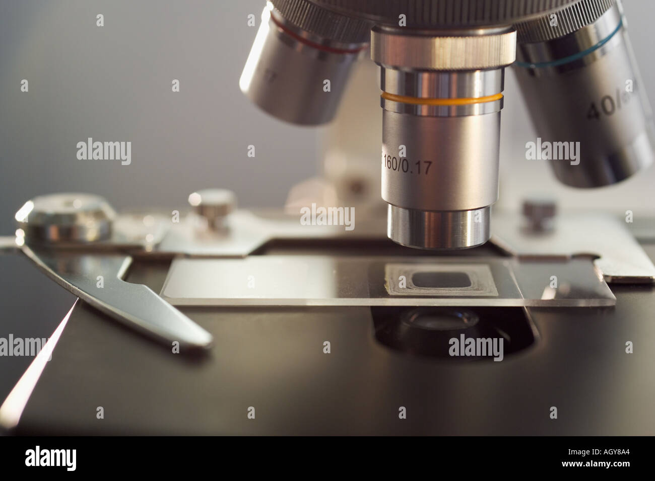 Close up of microscope lenses Stock Photo - Alamy