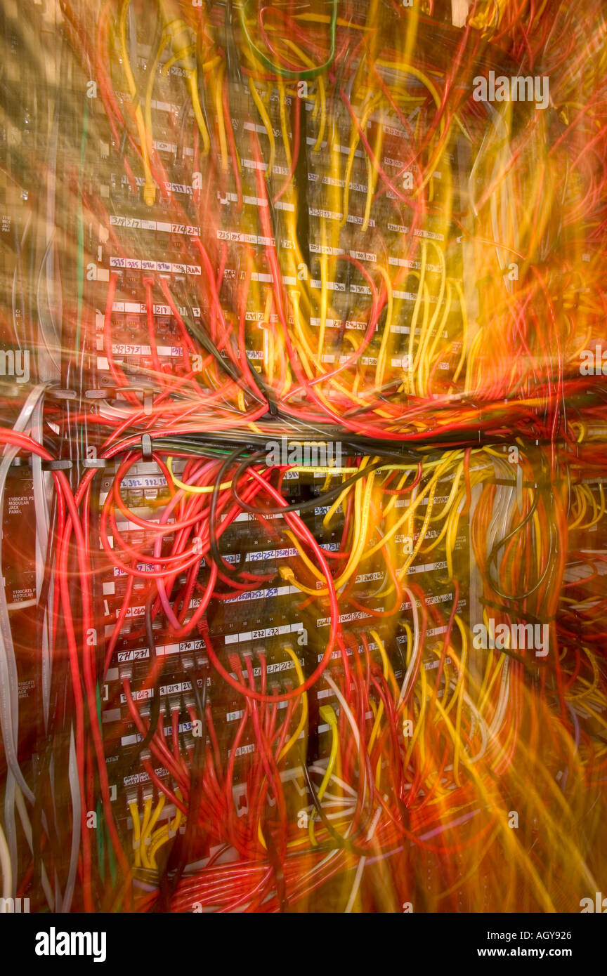 Server Wires zoom vertical 2 Stock Photo - Alamy