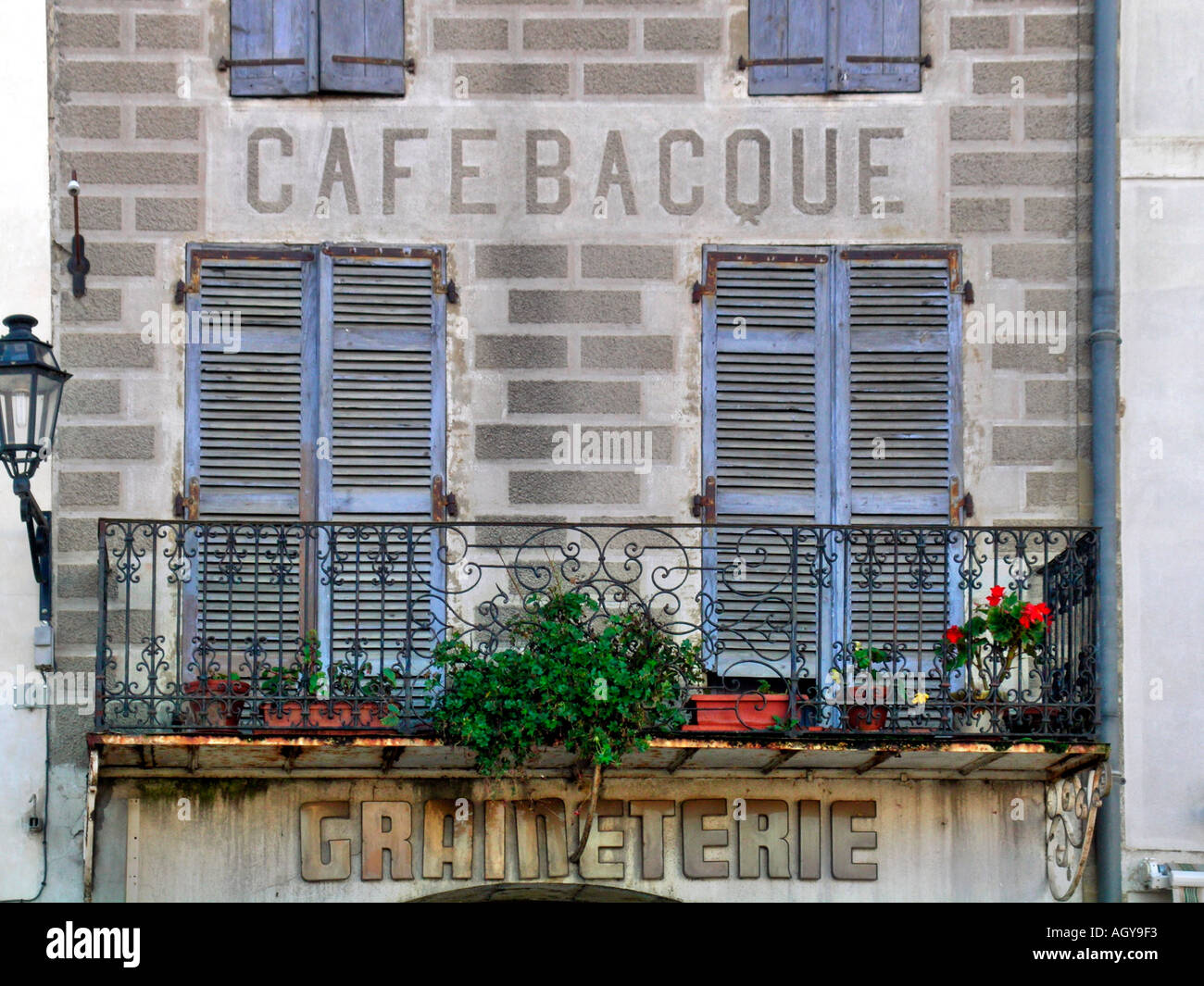 old café storefront of an old house in southern France Stock Photo - Alamy