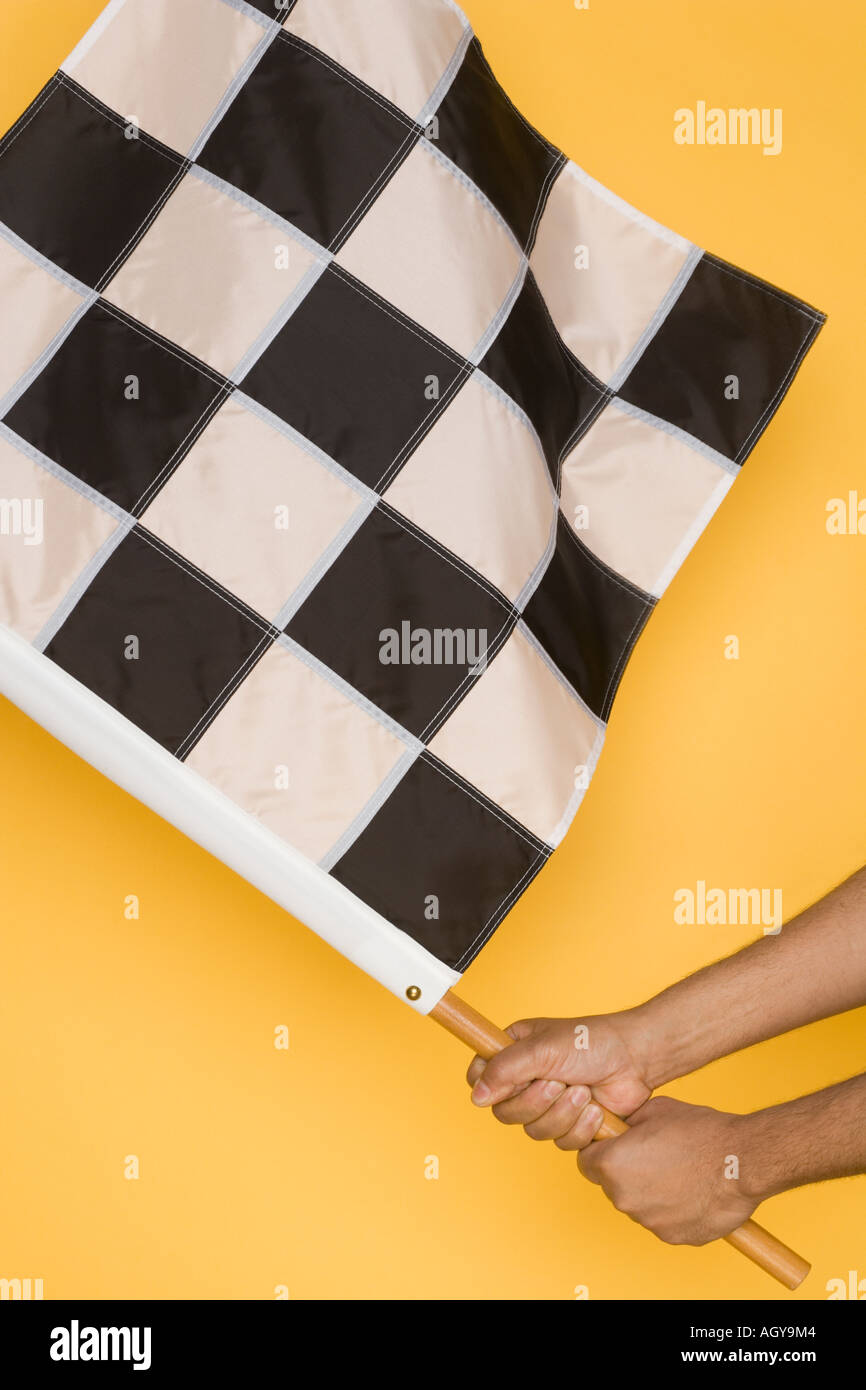 Man waving checkered flag hi-res stock photography and images - Alamy