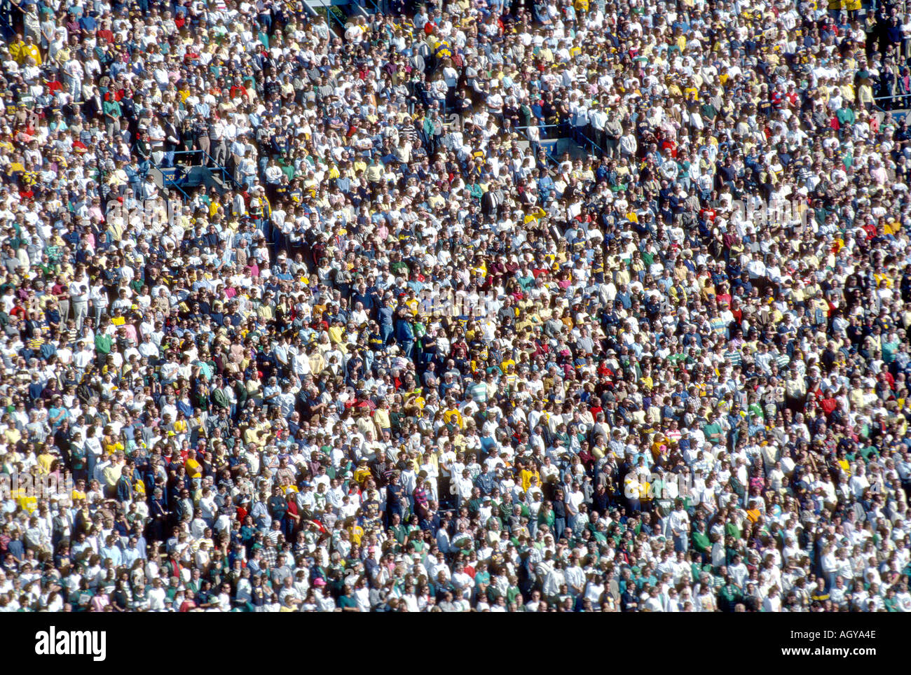 Large mass of people attending a sporting event Stock Photo - Alamy
