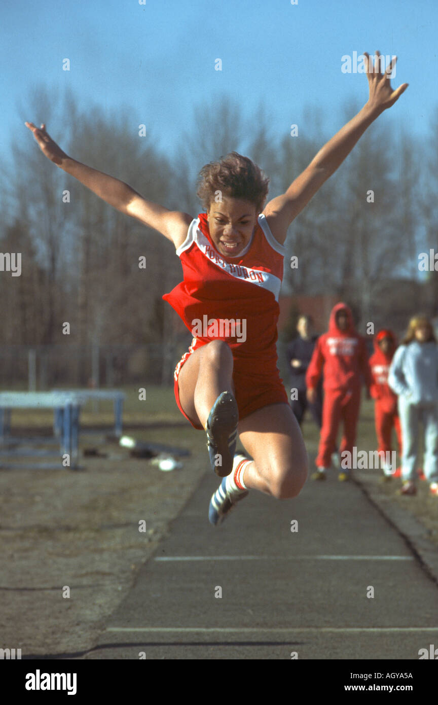 Female long jump Stock Photo - Alamy