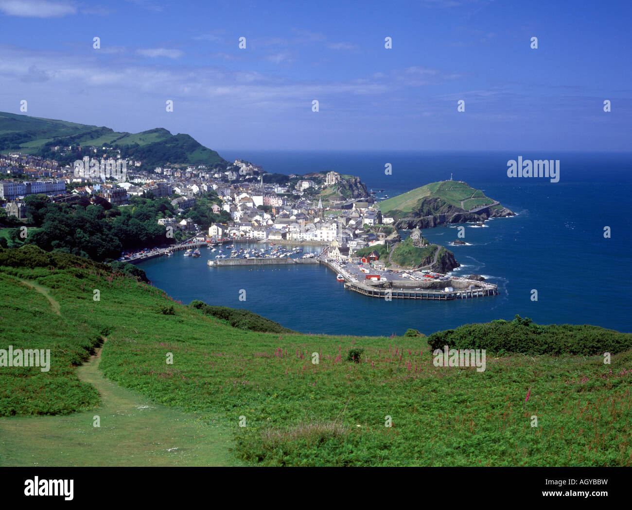 England Devon Ilfracombe General view of Ilfracombe from Hillsborough ...