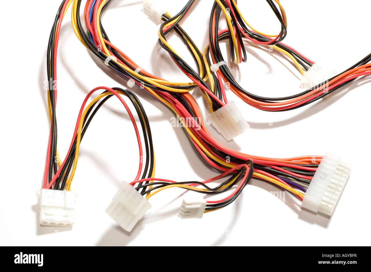 series isolated on white computer cables Stock Photo - Alamy