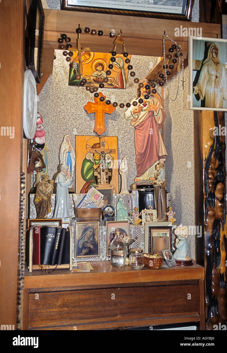 Domestic altar or prayer place of a Japanese christian family of ...