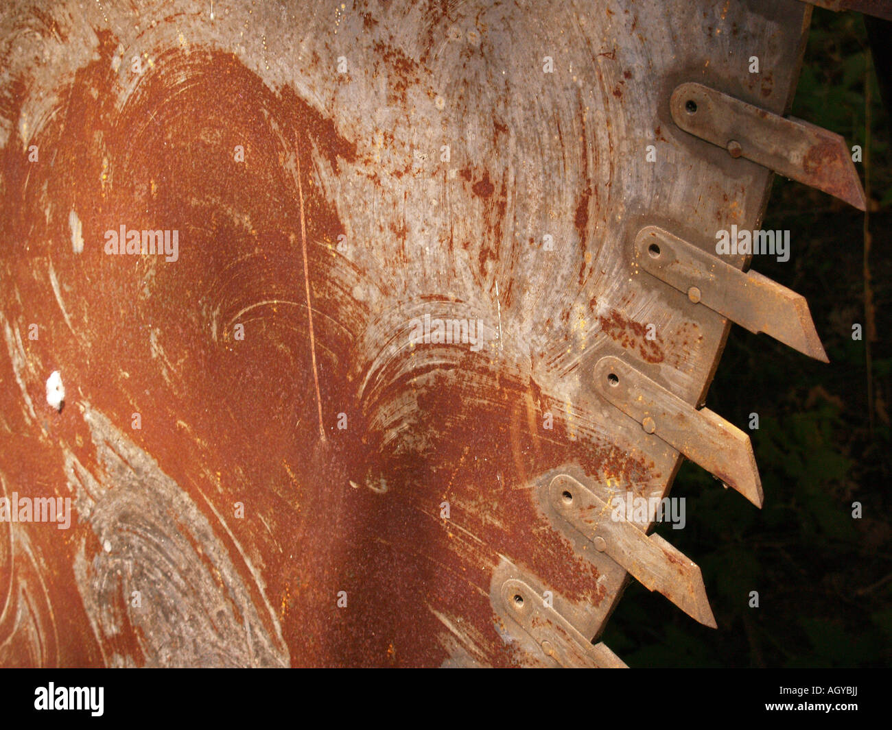 Painet jn8148 this rusty saw blade one largest blades in existance ...