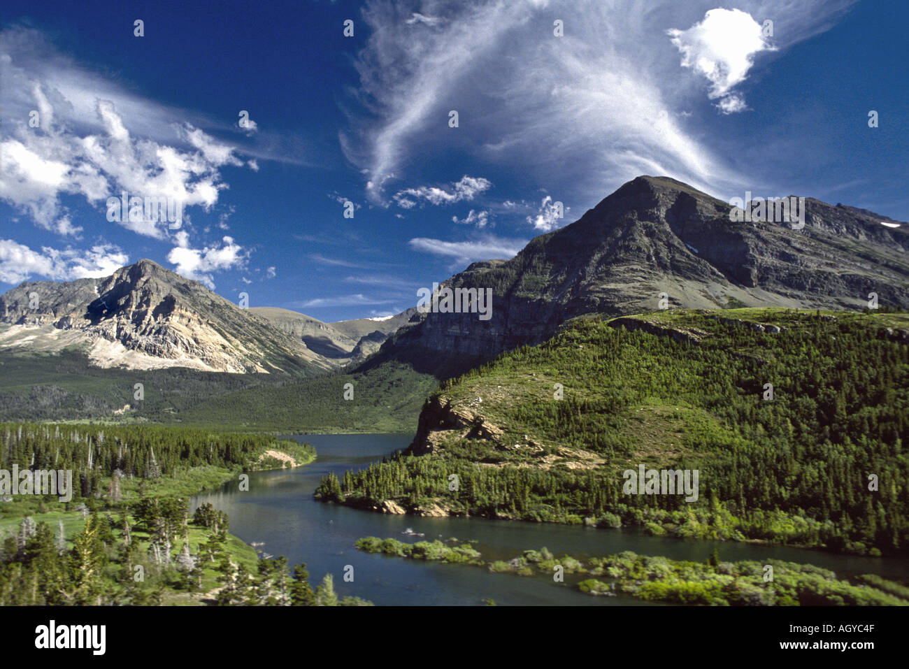 Many Glacier area Glacier National Park Montana Stock Photo - Alamy