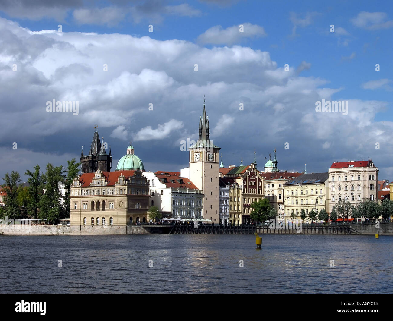 Novotny footbridge Novotneho lavka from Strelecky ostrov island Prague ...