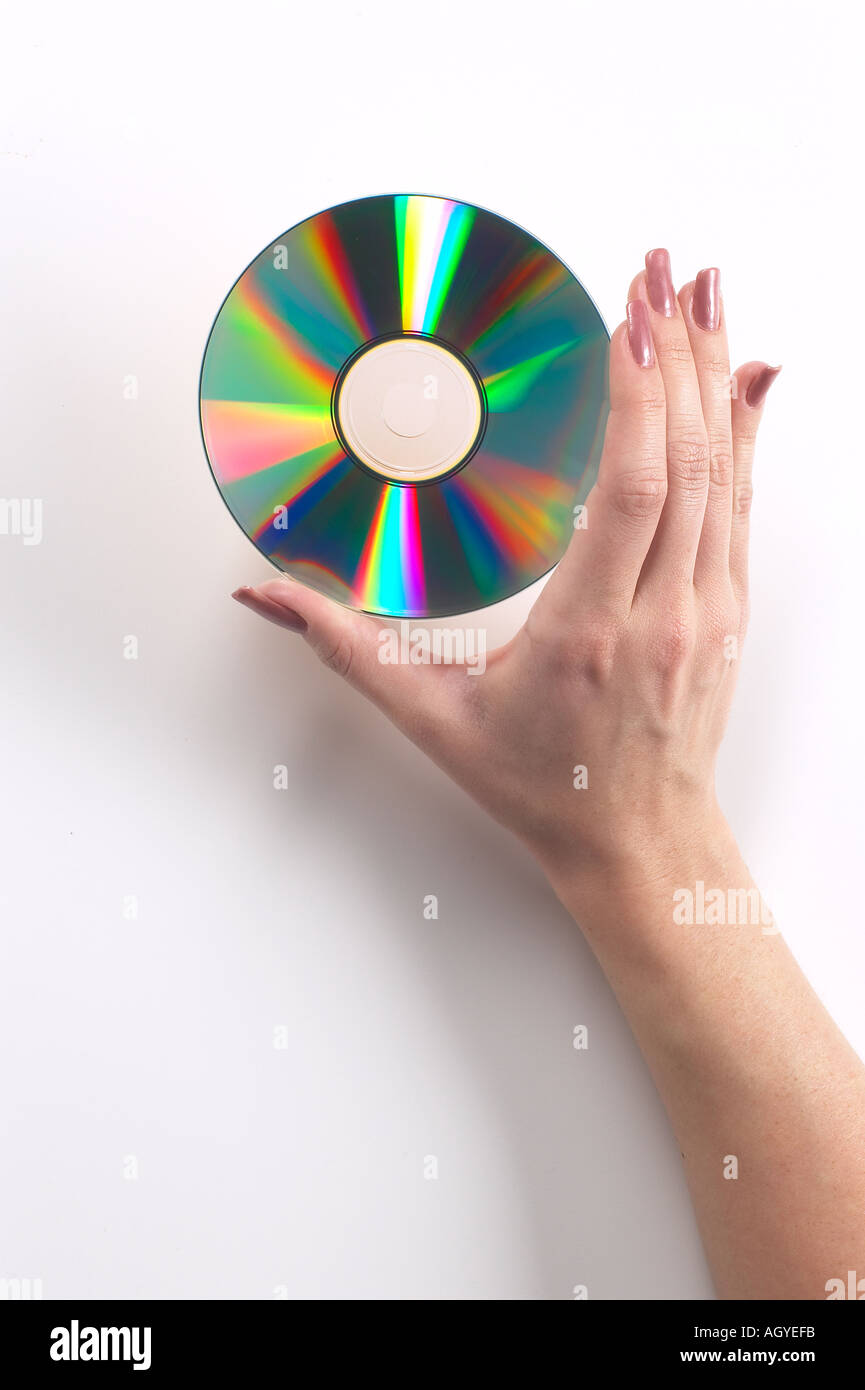 Hand Holding DVD CD Compact Disc Stock Photo - Alamy