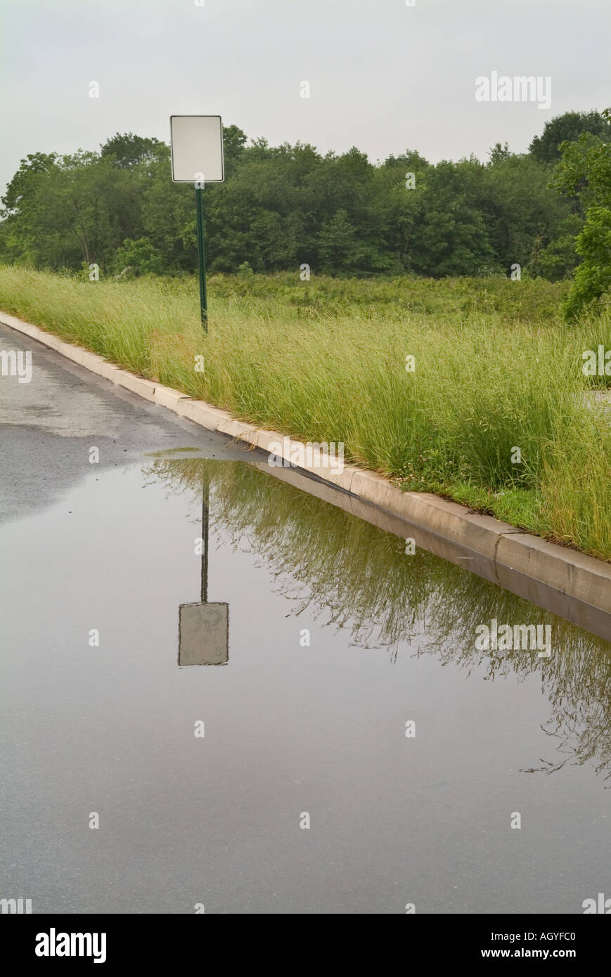 Roadside Puddle Stock Photo - Alamy