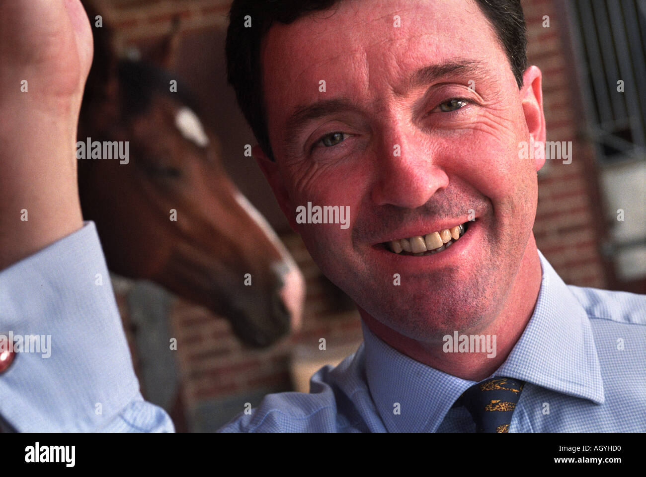 RACEHORSE TRAINER MARCUS TREGONING AT HIS KINGWOOD HOUSE STABLES NEAR ...