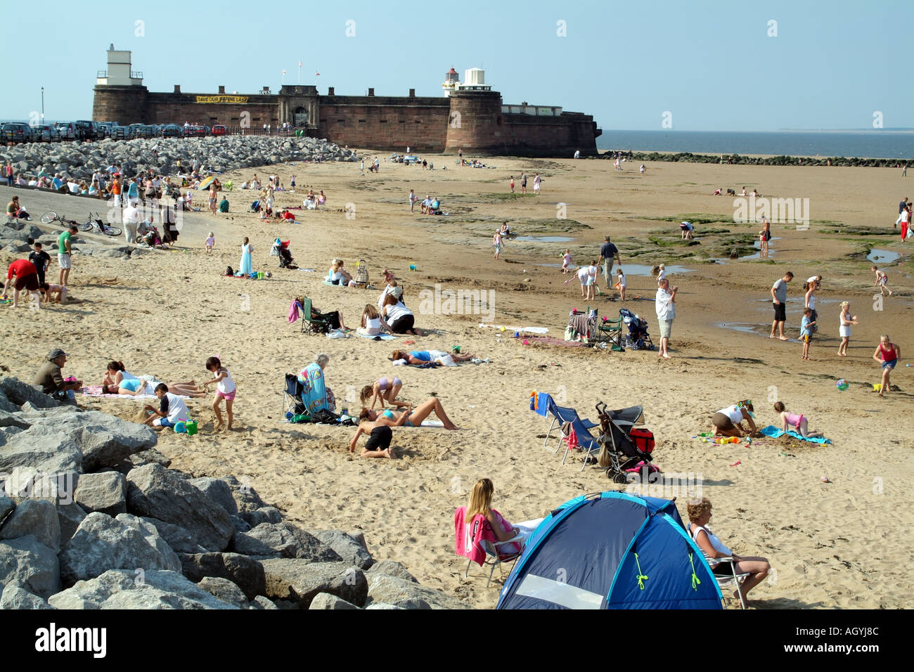 New Brighton beach Merseyside northern England UK Europe Stock Photo ...