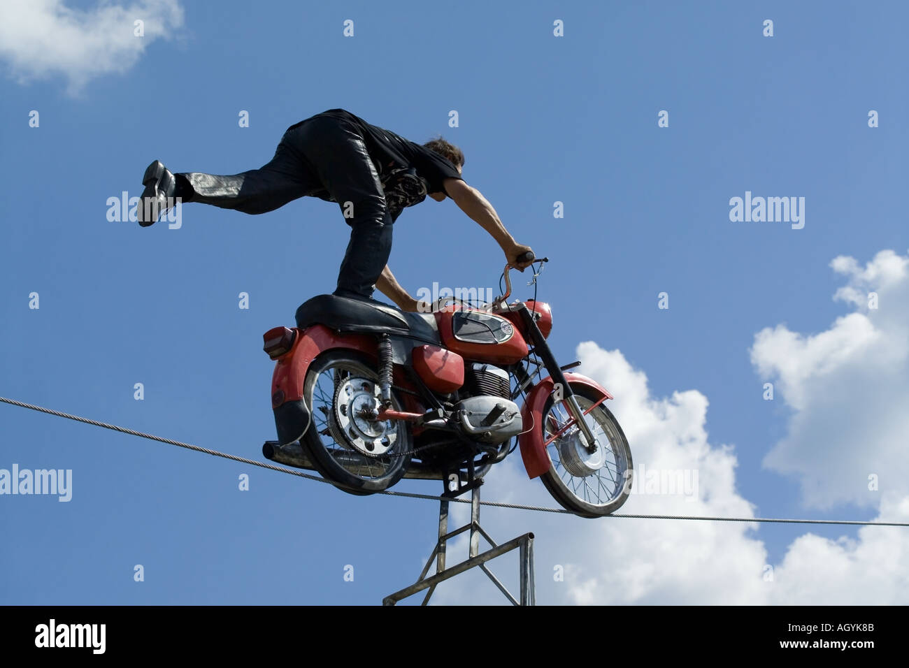 Motorcycle stunt circus hi-res stock photography and images - Alamy