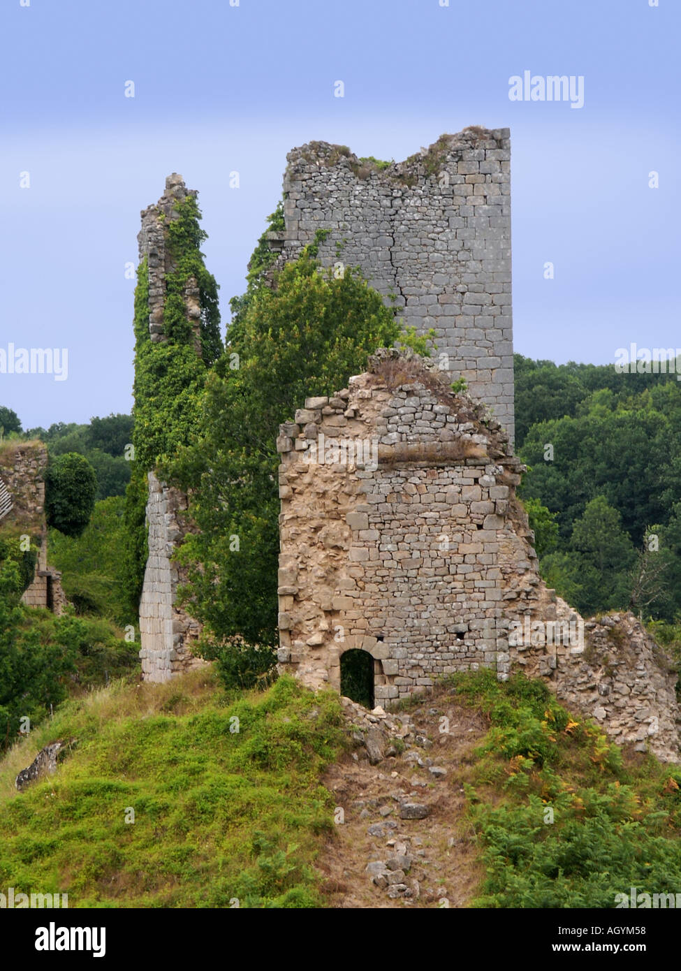europe eu france massif central the valley of the river creuse chateau ...