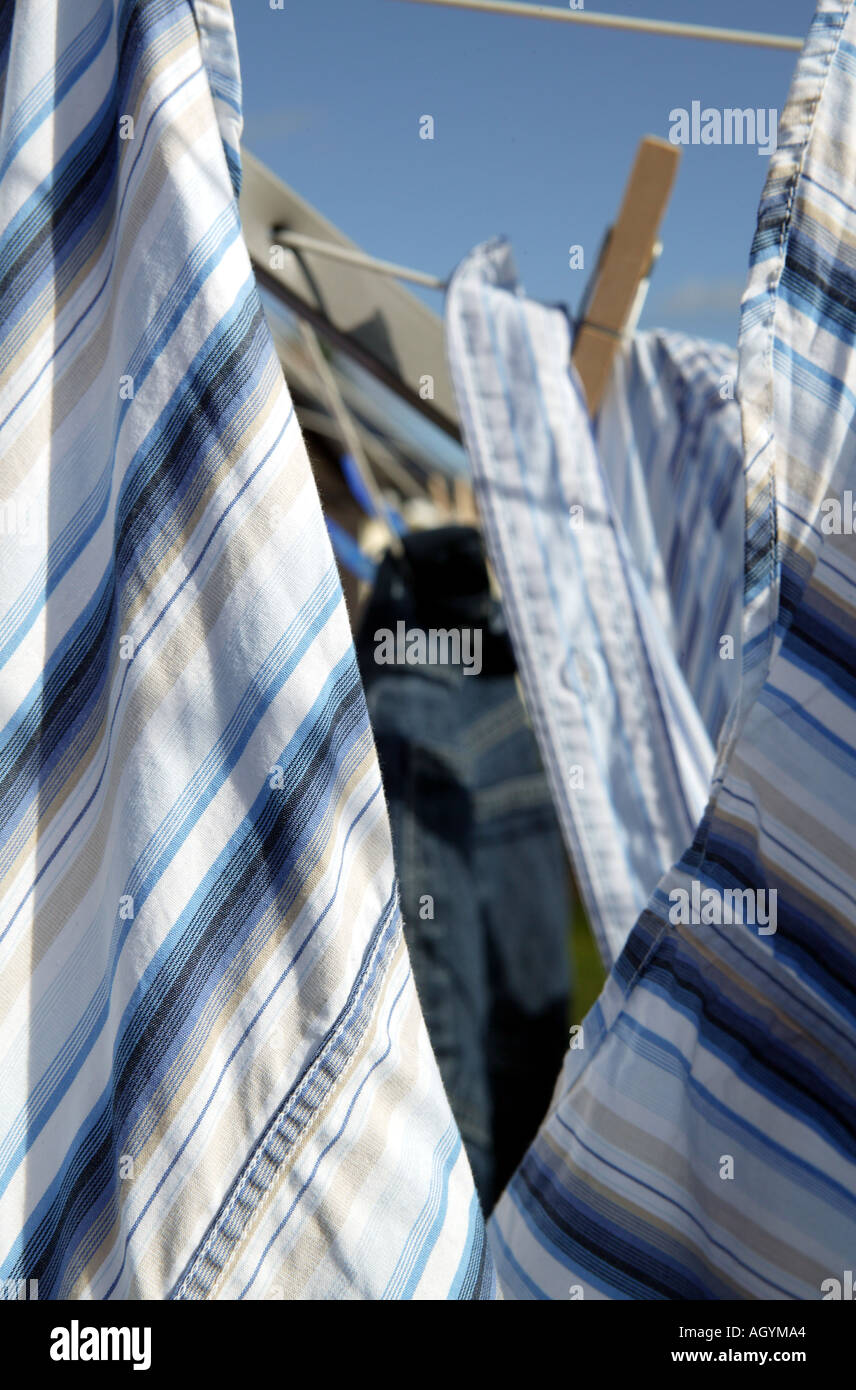 Blue jeans on washing line hi-res stock photography and images - Alamy