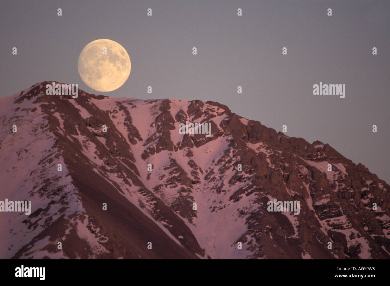 full moon over Gates of the Arctic National Park North Slope of the ...