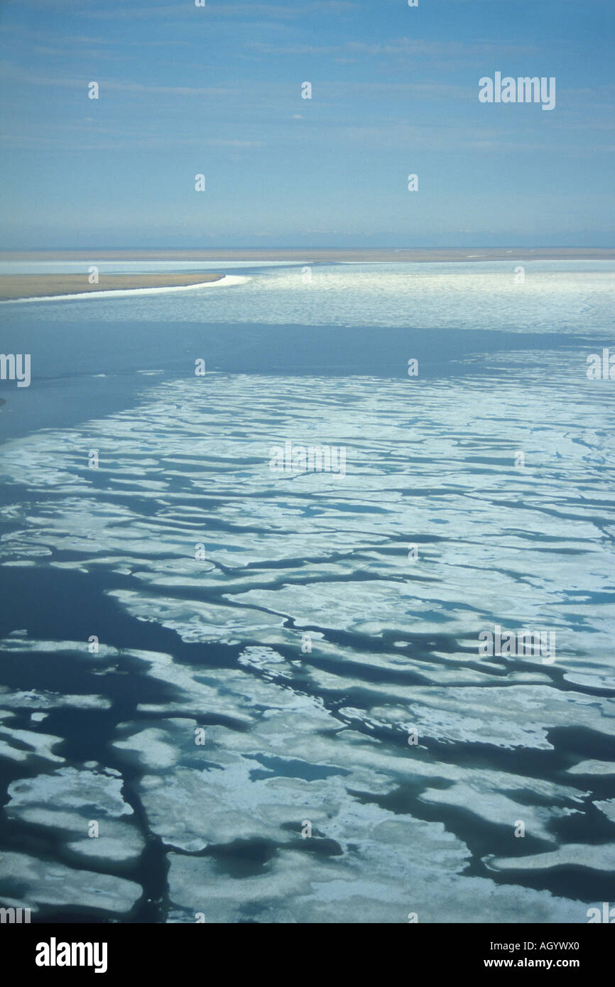 aerial image of spring break up along the Arctic coast 1002 coastal ...